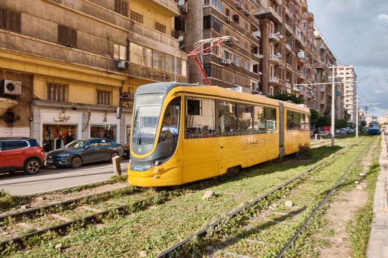 Modern Tram in Alexandria, Egypt Editorial Photography - Image of ...