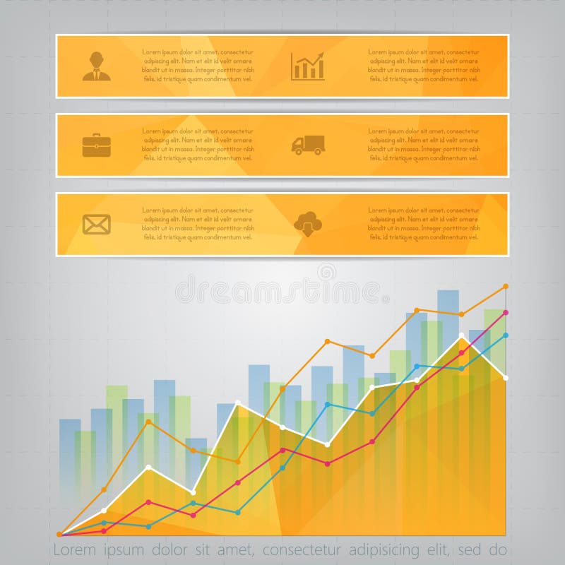 Modern Yellow Triangular Style Business Infographics with Abstract ...