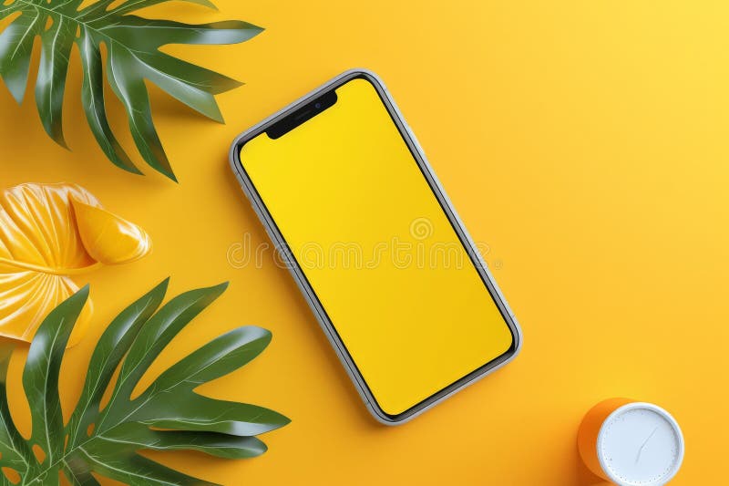 Modern Yellow User Interface Design Template. Colorful Phone Screen ...