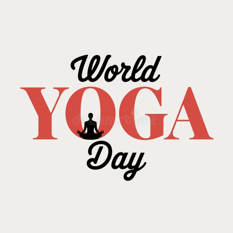 Modern Yoga Day Poster with Calm Meditation Theme Stock Illustration ...