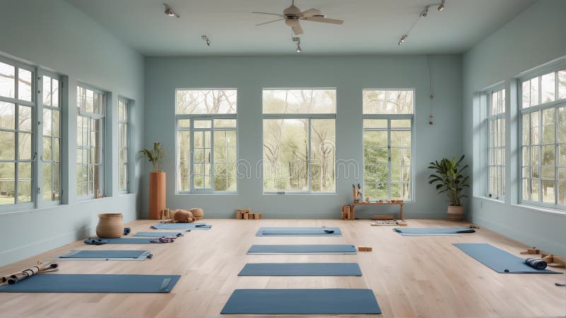 Modern Yoga Studio with a Large, Open Plan Layout, Featuring a ...