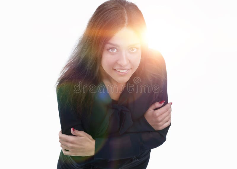 View from Above. Modern Young Business Woman Looking Up Stock Photo ... View from Above. Modern Young Business Woman Looking Up Stock Photo ...