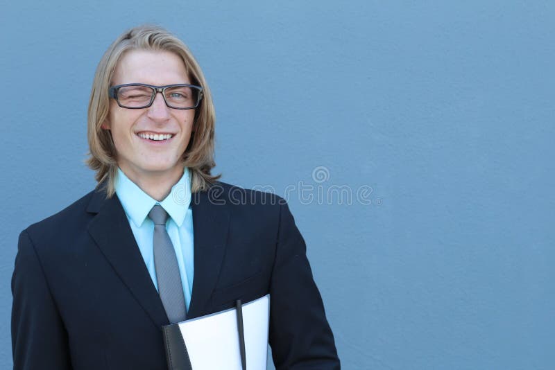 Modern Young Male Winking Dressed in Suit and Tie Stock Photo - Image ...