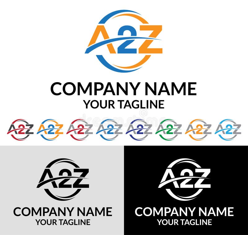 Modern A2Z Letter Initial Vector Logo Design Template with the Swoosh Stock Illustration ...