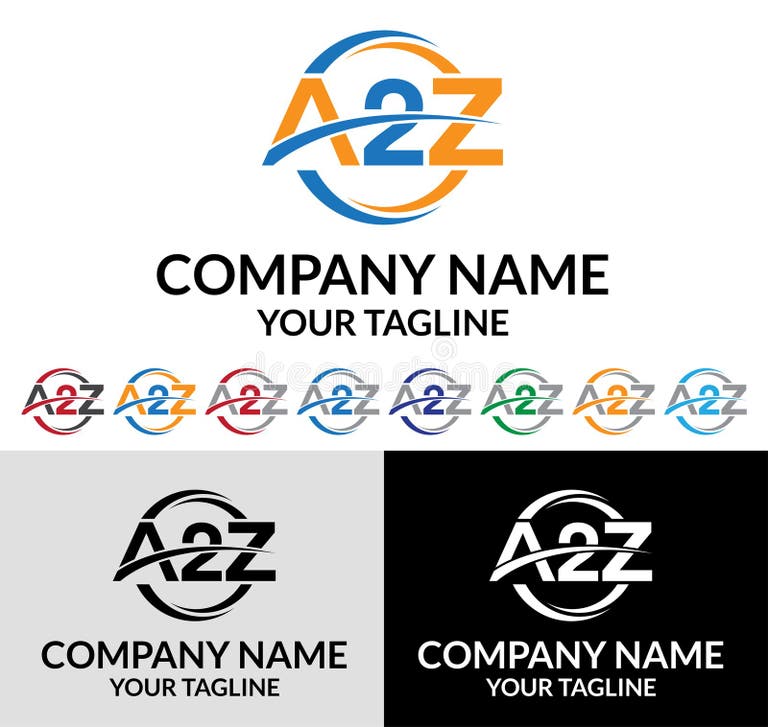 Modern A2Z Letter Initial Vector Logo Design Template with the Swoosh ...