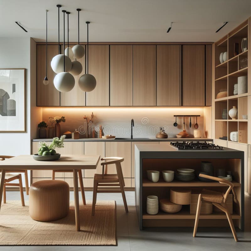 119 Modern Zen_ a Kitchen Designed with Zen Principles, Featuin Stock ...