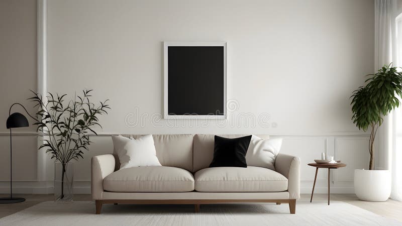 Modern Zen Minimalist Living Room a Photorealistic 3D Render Stock ... Modern Zen Minimalist Living Room a Photorealistic 3D Render Stock ...