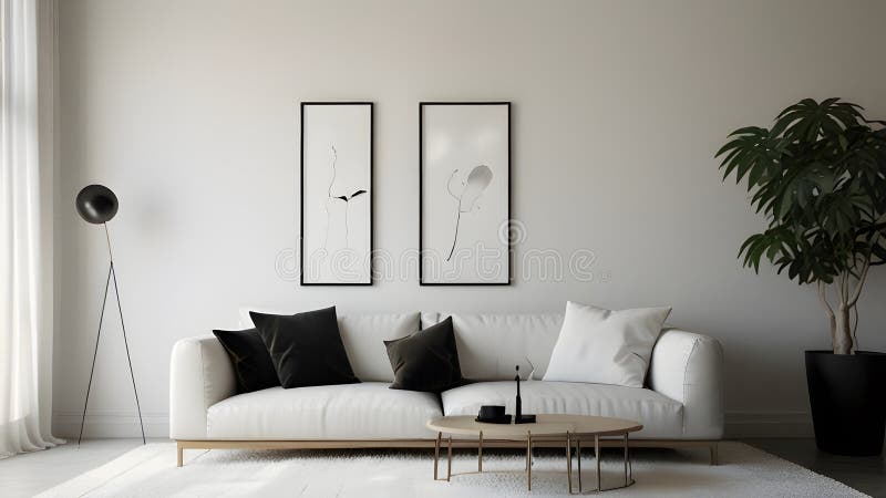 Modern Zen Minimalist Living Room a Photorealistic 3D Render Stock ... Modern Zen Minimalist Living Room a Photorealistic 3D Render Stock ...