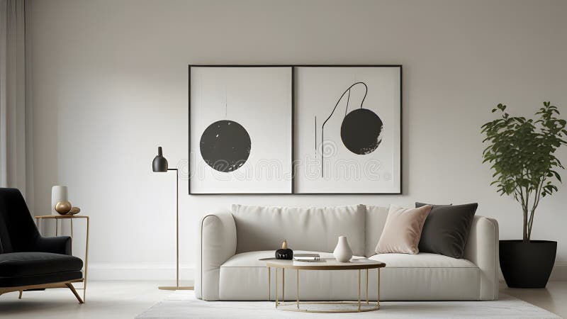 Modern Zen Minimalist Living Room a Photorealistic 3D Render Stock ... Modern Zen Minimalist Living Room a Photorealistic 3D Render Stock ...