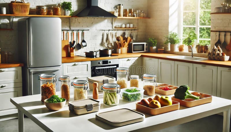 Modern Zero Waste Kitchen Setup for Culinary Masterclass Stock Image ...