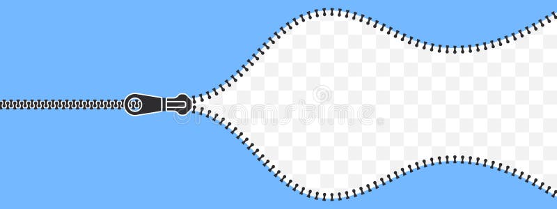 Modern Zip Fastening. Closed and Open Zipper. Light Blue Background ...