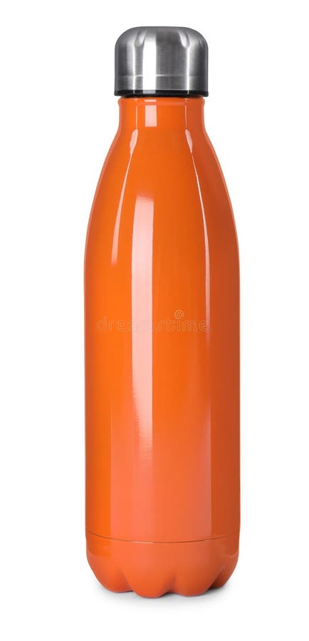 Moderna Botella De Termo Naranja Aislado En Blanco Imagen de archivo ...