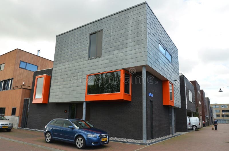 Moderna Hus I Gata Av Gdansk, Polen, Arkivfoto - Bild av bygger ...