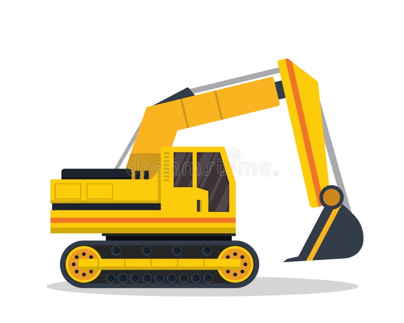 Moderne Bagger-Flat Construction Vehicle-Illustration Vektor Abbildung ...