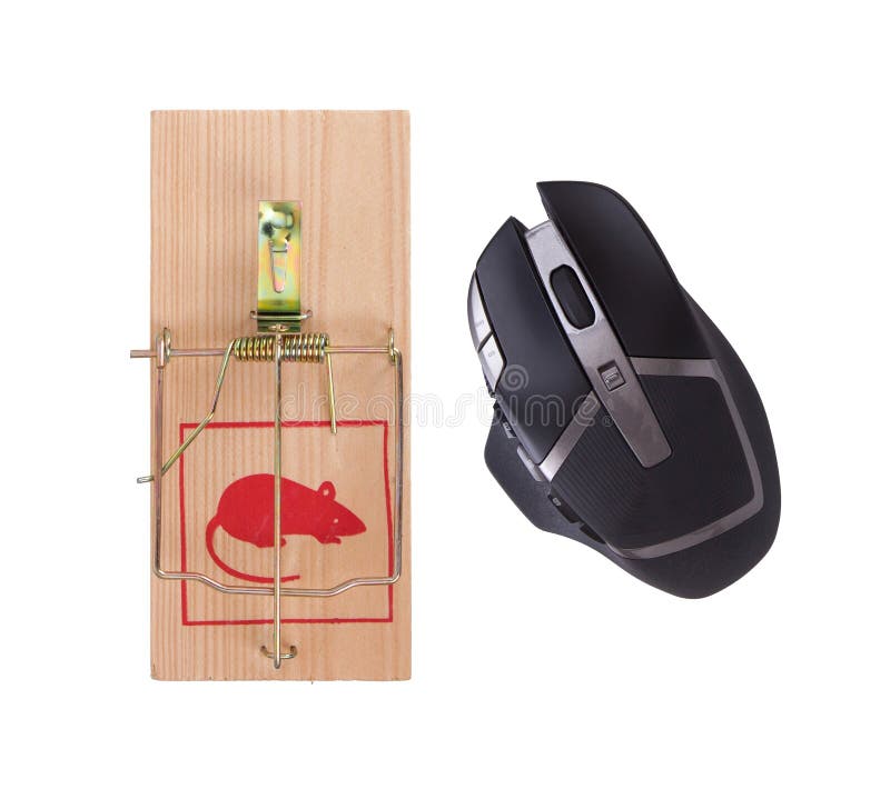 Moderne Computermaus in Einer Mausefalle Stockbild - Bild von seilzug ...
