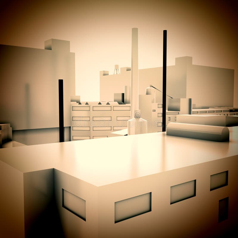 Moderne fabriek stock illustratie. Illustration of vervuiler - 22667912