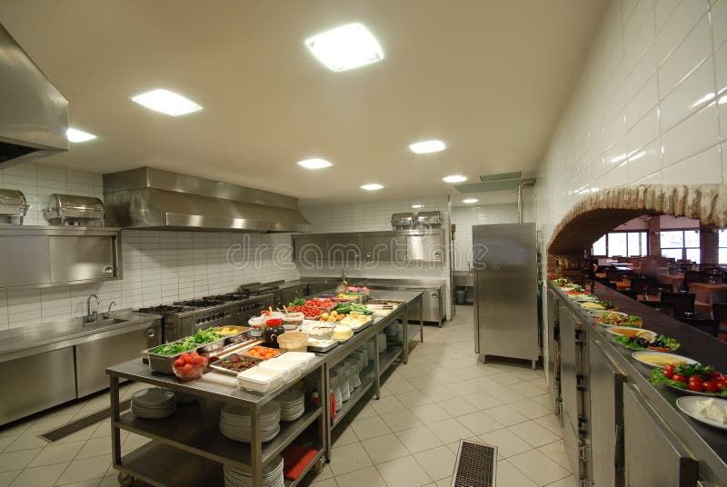 Moderne Küche Im Restaurant Stockfoto - Bild von ausrüstung, reinigung ...