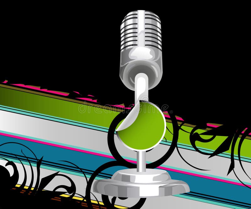 Moderne Schitterende Microfoon Vector Illustratie - Illustration of ...