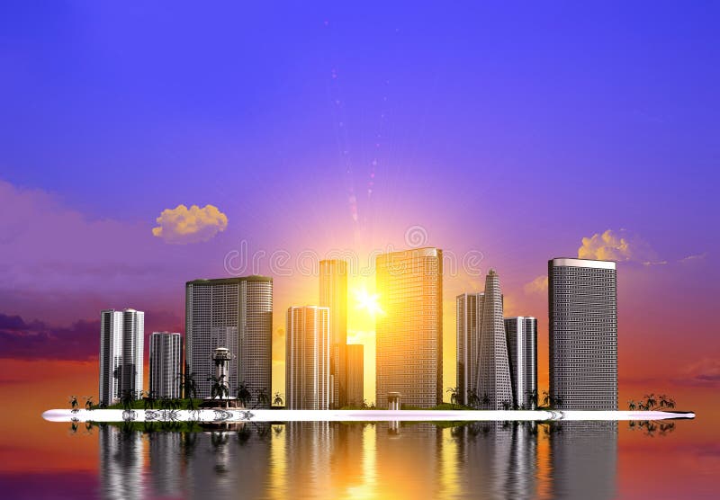 Moderne stad stock illustratie. Illustration of gespaard - 10730825