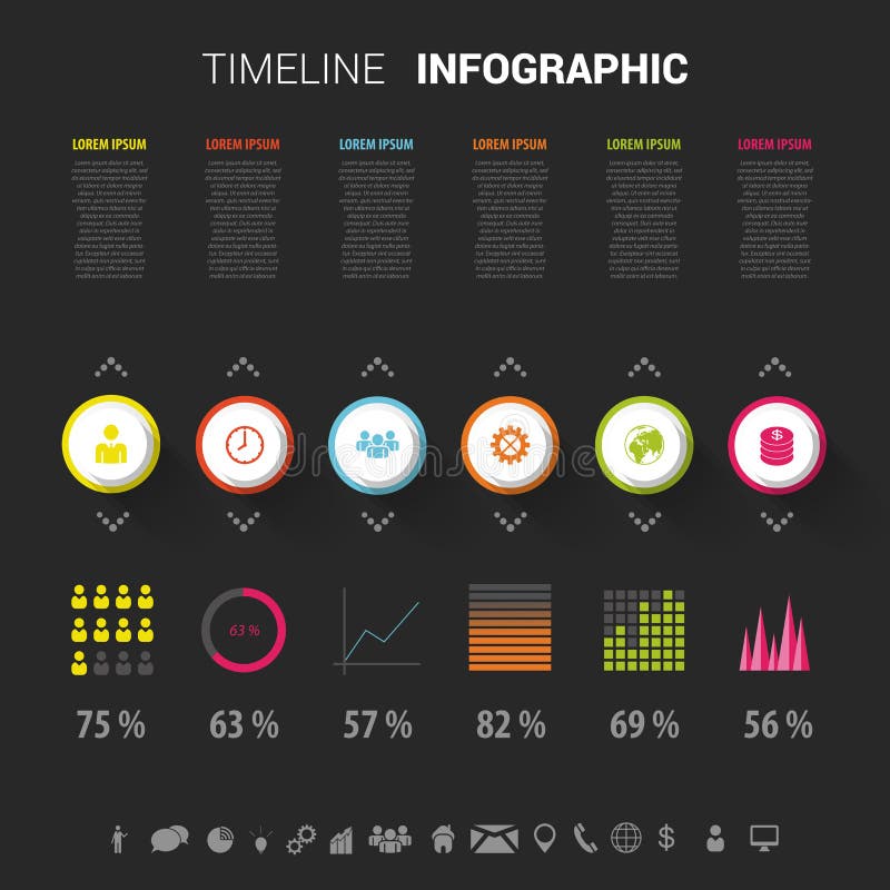 Moderner Infographics Satz Diagramm- Und Zeitachsedesign Vektor ...