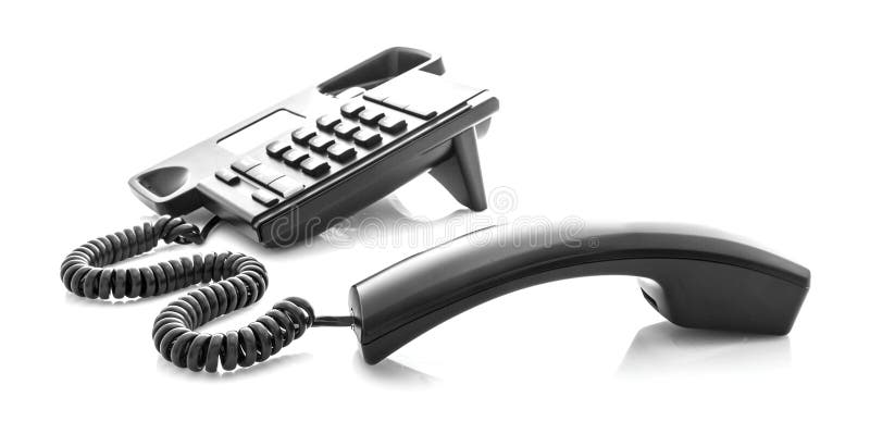 Modernes Schwarzes Telefon Auf Whiteet Stockbild - Bild von ausrüstung ...