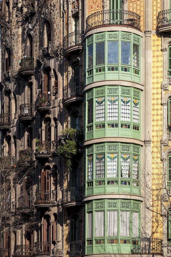 Modernism Building in Eixample District in Barcelona Stock Photo ...