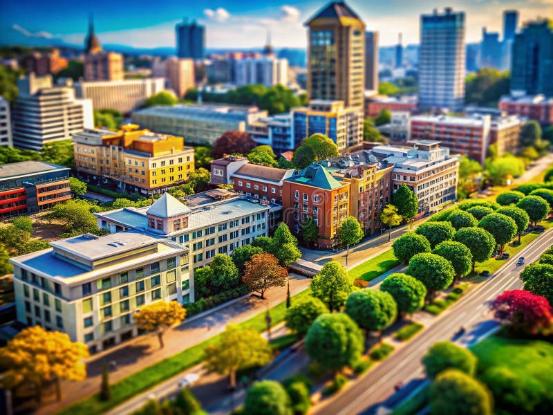 Modernist Architectural Marvel a TiltShift Perspective Captures ...