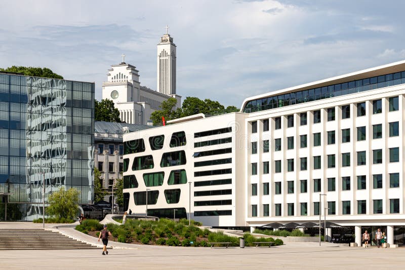 Modernist Architecture Buildings in Kaunas, Lithuania Editorial ...