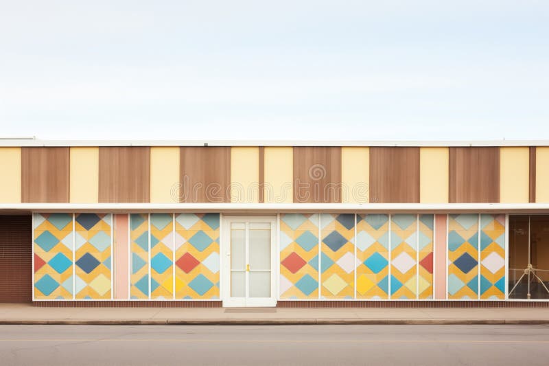 Modernist Facade of a Building with Geometric Patterns Stock Image ...