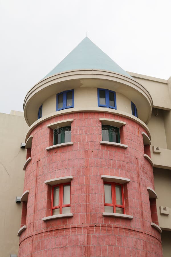 Modernist House Like a Castle Stock Photo - Image of front, stucco ...