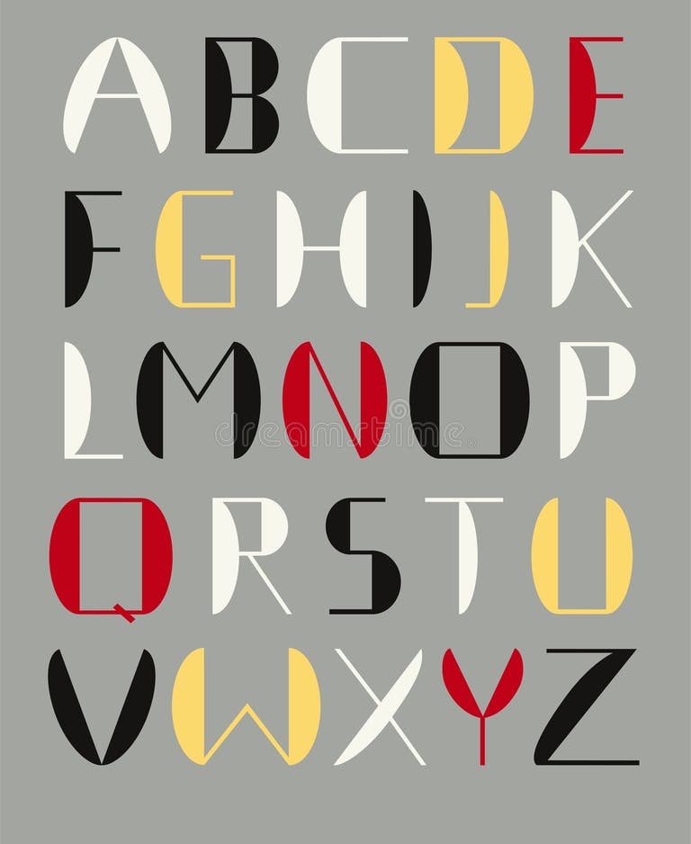 Modernistic Alphabet Stock Illustrations – 8 Modernistic Alphabet Stock ...