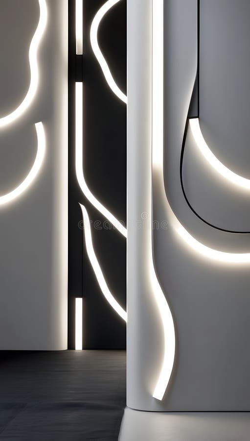 A Modernized Design of LED Lights Embedded in Walls Stock Illustration ...