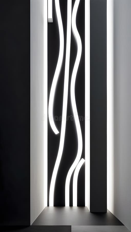 A Modernized Design of LED Lights Embedded in Walls Stock Illustration ...