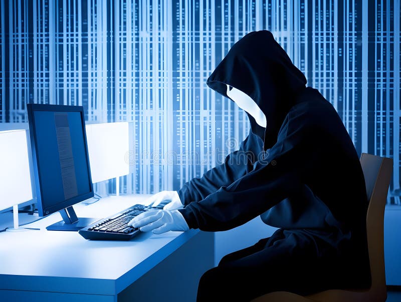 Modernized Hacker with Hoodie. Concept of Dark Web, Cybercrime ...