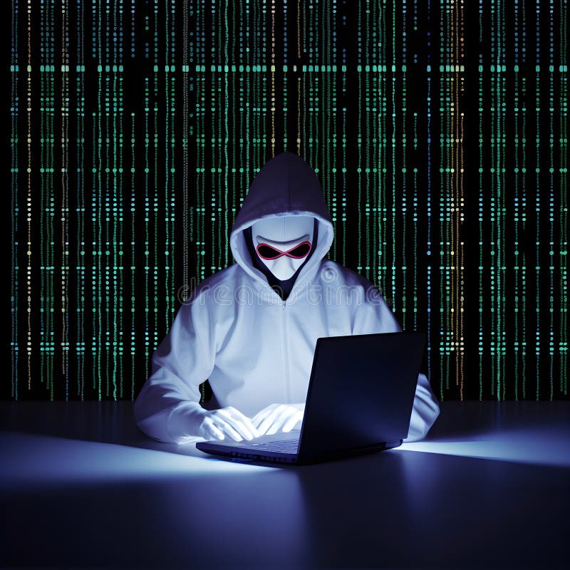 Modernized Hacker with Hoodie. Concept of Dark Web, Cybercrime ...