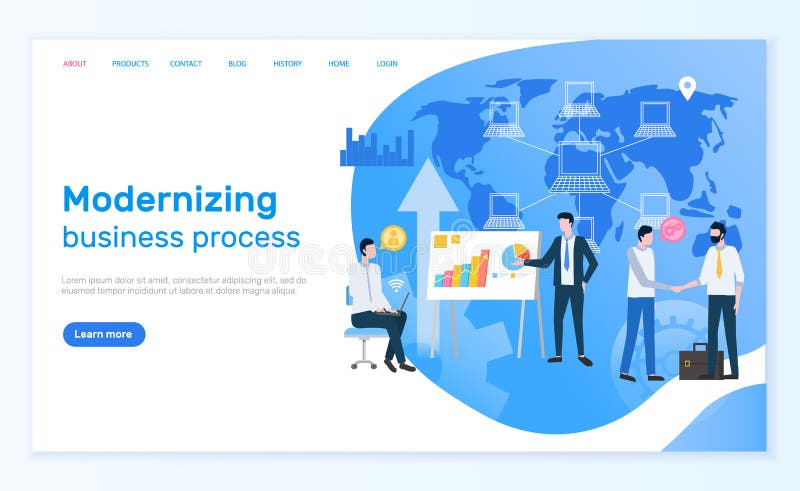 Modernizing Business Process People on Network Stock Vector ...
