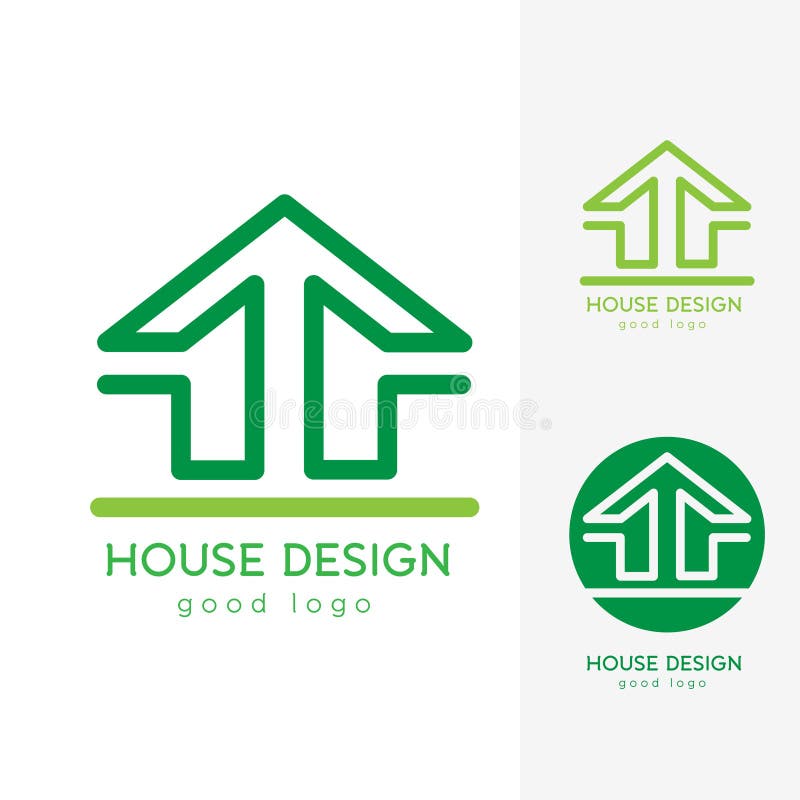 Modernt Hus Logo Design Template Flat Simple Vektor Illustrationer ...