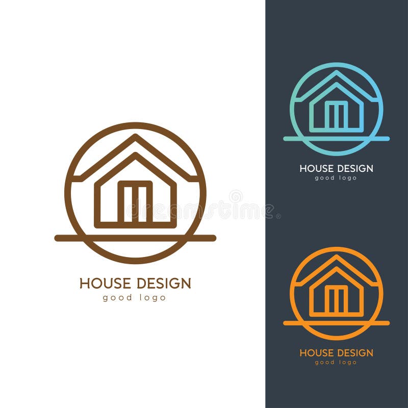 Modernt Hus Logo Design Template Flat Simple Vektor Illustrationer ...