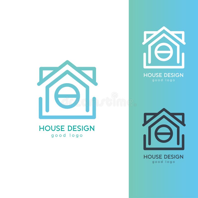 Modernt Hus Logo Design Template Flat Simple Vektor Illustrationer ...