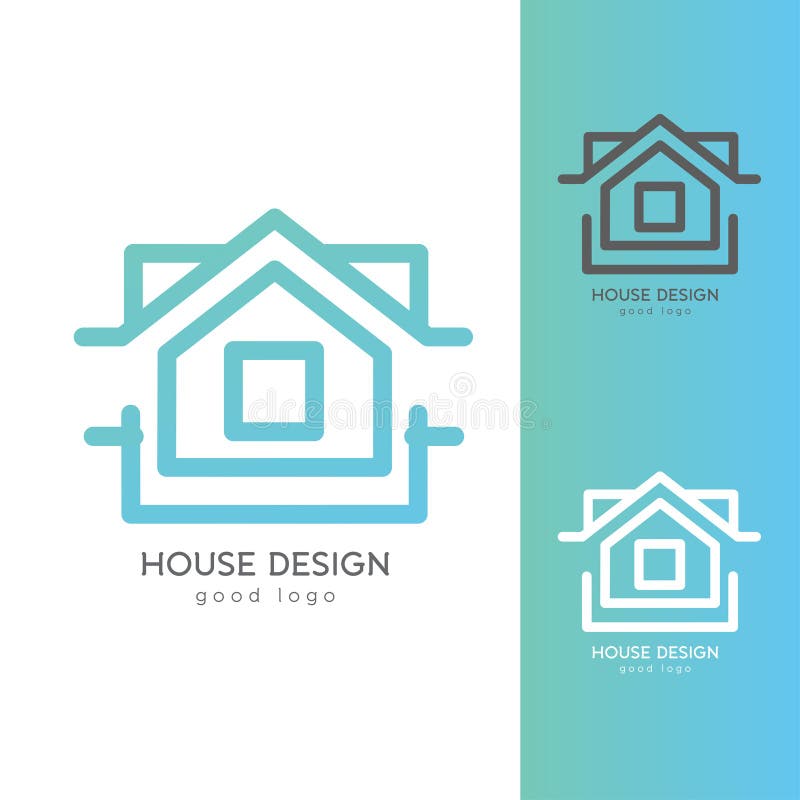 Modernt Hus Logo Design Template Flat Simple Stock Illustrationer ...