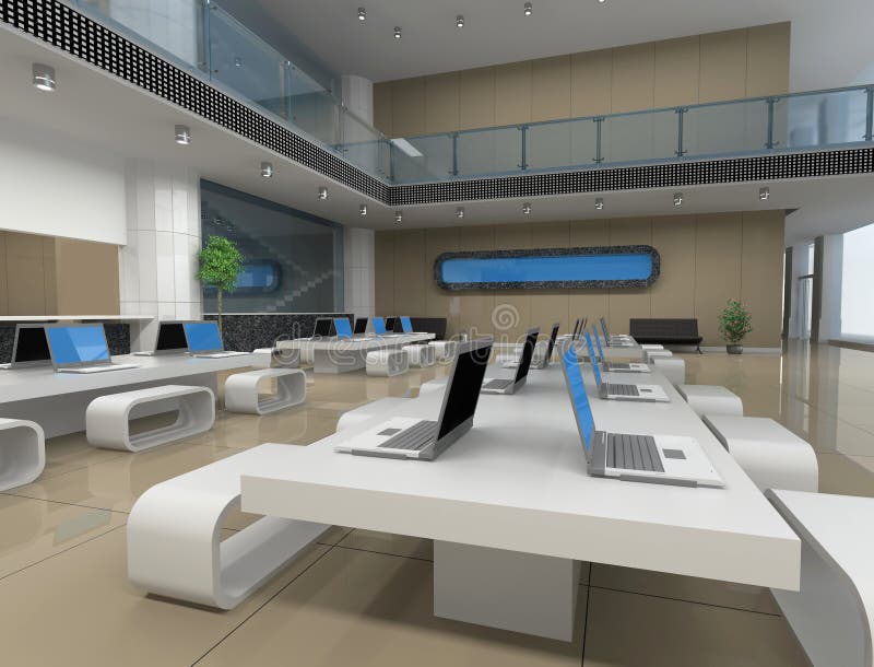 Modernt kontor stock illustrationer. Illustration av begrepp - 10737628