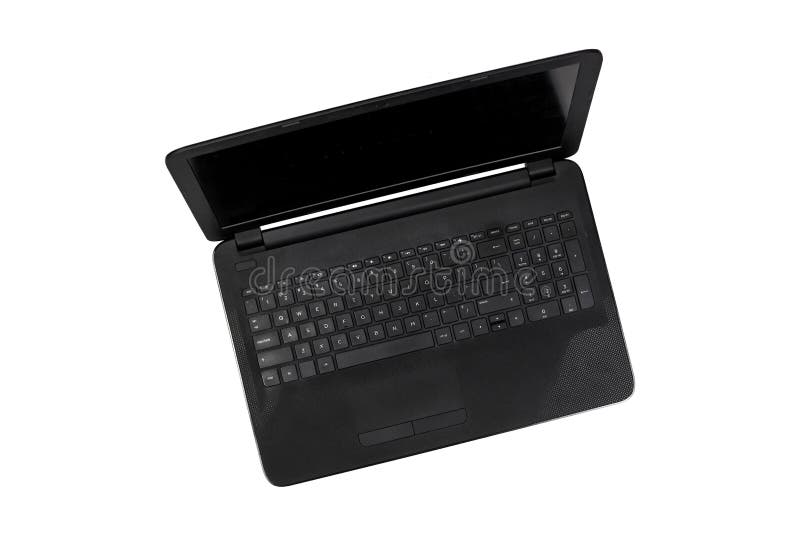 Moderrn Open Black Laptop Top View Isolated Over White Stock Image ...