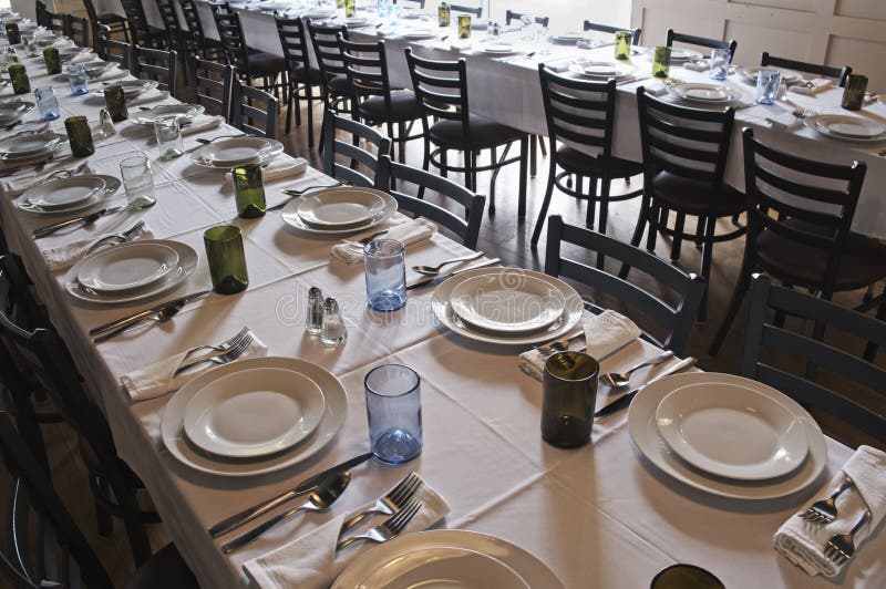 Modest Banquet Place Seetings Stock Photo - Image of reception ...