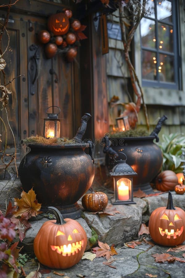 Modest Cauldron Props for Halloween Display Stock Illustration ...