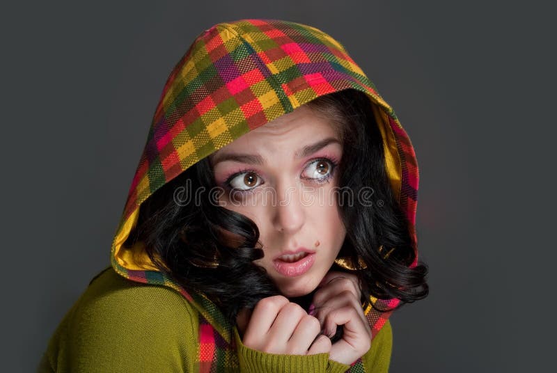 Modest Girl Smiling and Sitting on the Floor Stock Image - Image of ...
