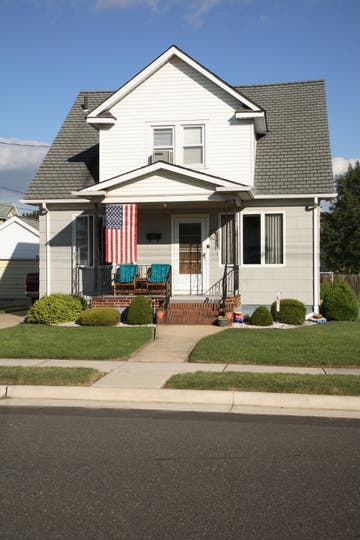 Modest House stock image. Image of sidewalk, story, porch - 3241053