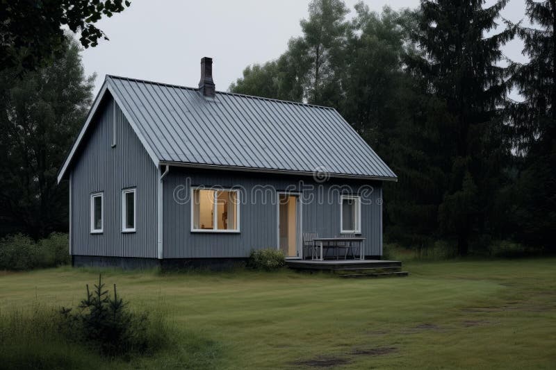 Modest Simple Gray House. Generate Ai Stock Illustration - Illustration ...