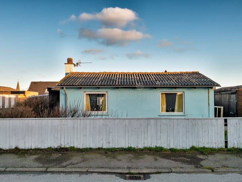 Modest Simple Home in Thyboroen, West Denmark Stock Photo - Image of ...