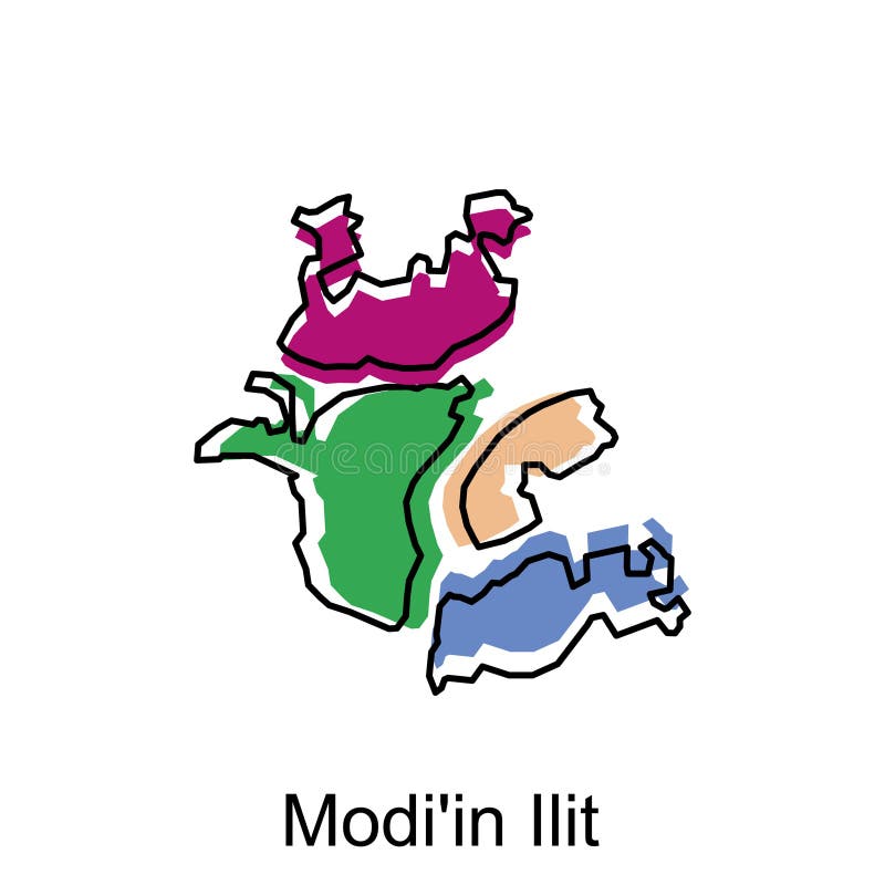 Modi in Ilit Map Icon Vector Illustration, Map is Highlighted on the ...