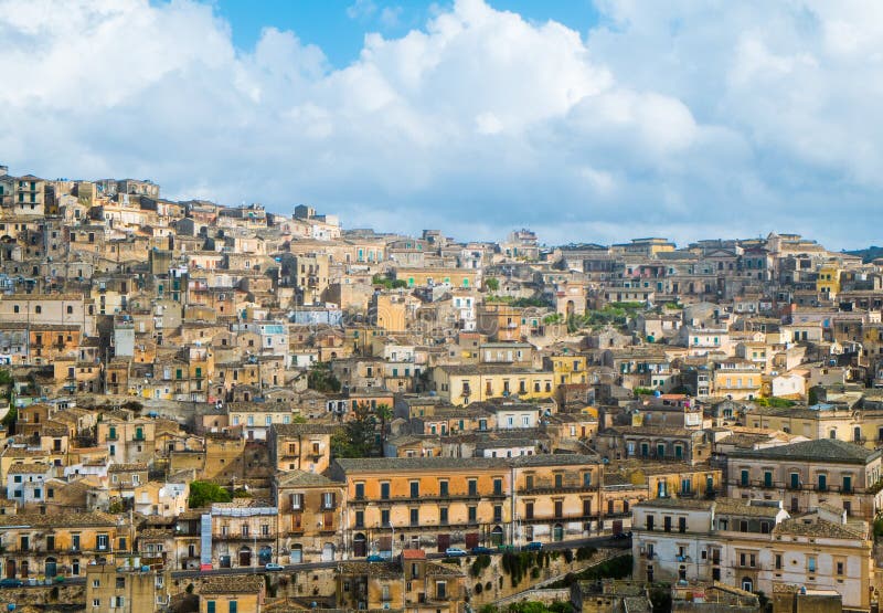 Modica stock image. Image of italy, town, aerial, heritage - 47776407